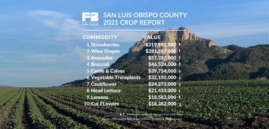 San Luis Obispo County Farm Bureau - 2021 SLO County Crop Report Released